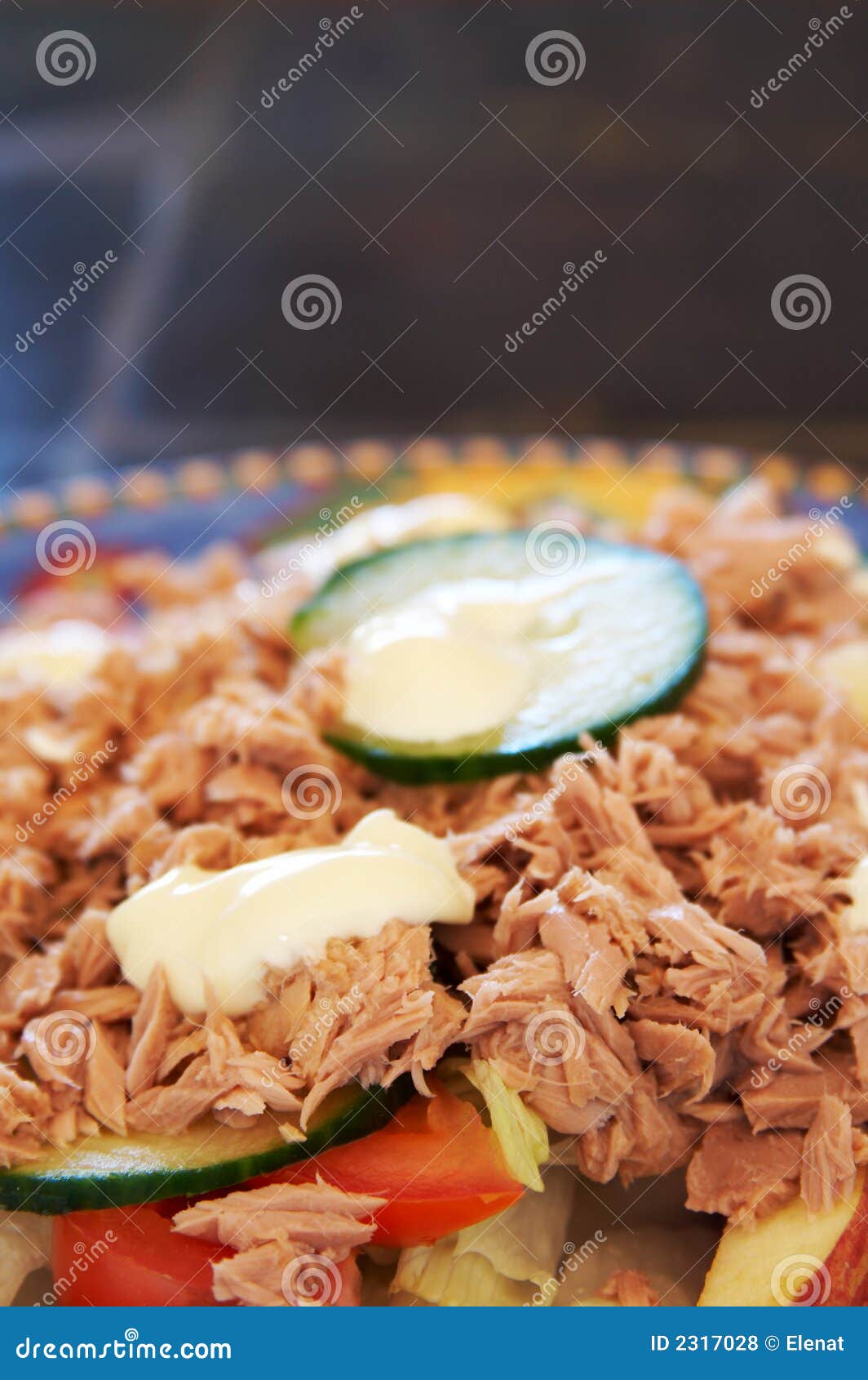 Colorful tuna salad. stock photo. Image of mayonnaise - 2317028