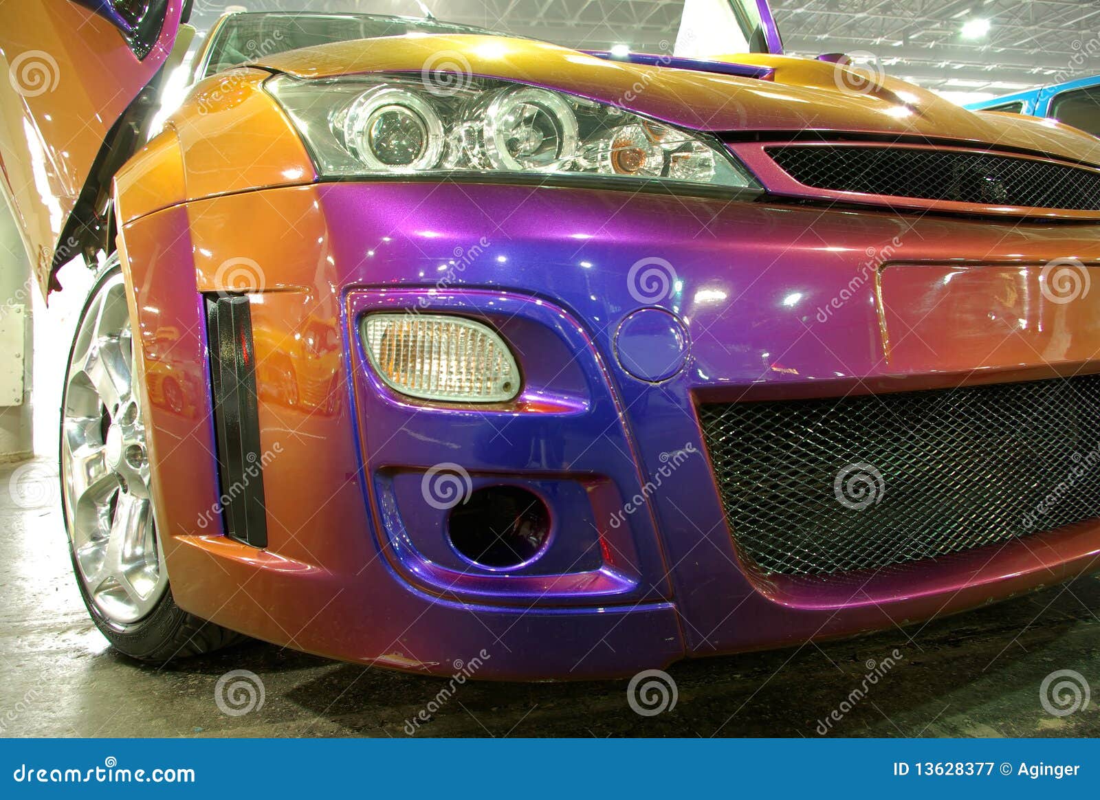 Colorful tuned car stock image. Image of alloy, body - 13628377