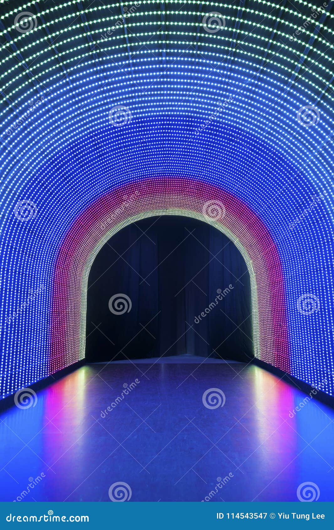 Colorful tunnel stock image. Image of neon, diminishing - 114543547
