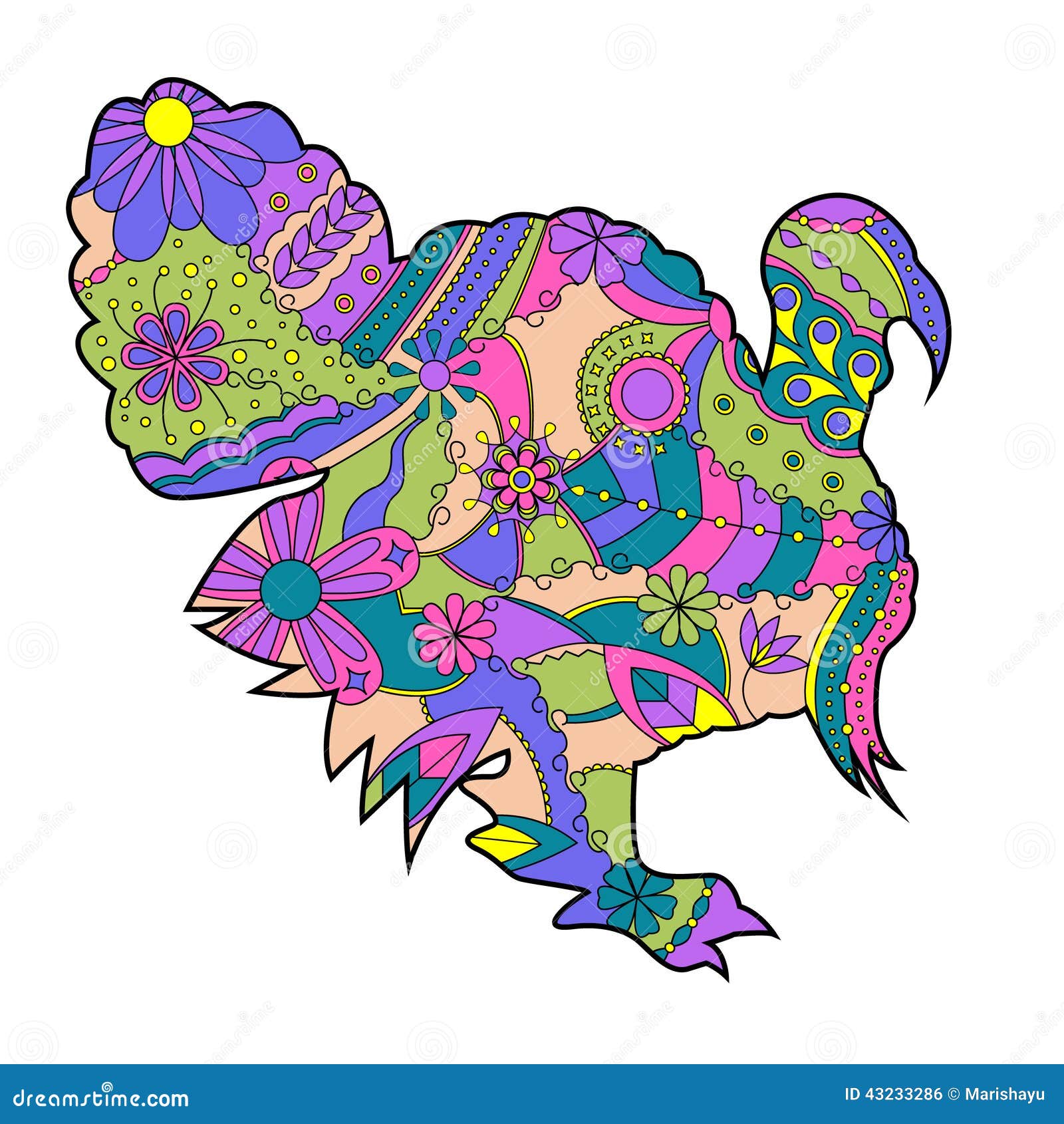 Colorful turkey stock vector. Illustration of blossom - 43233286