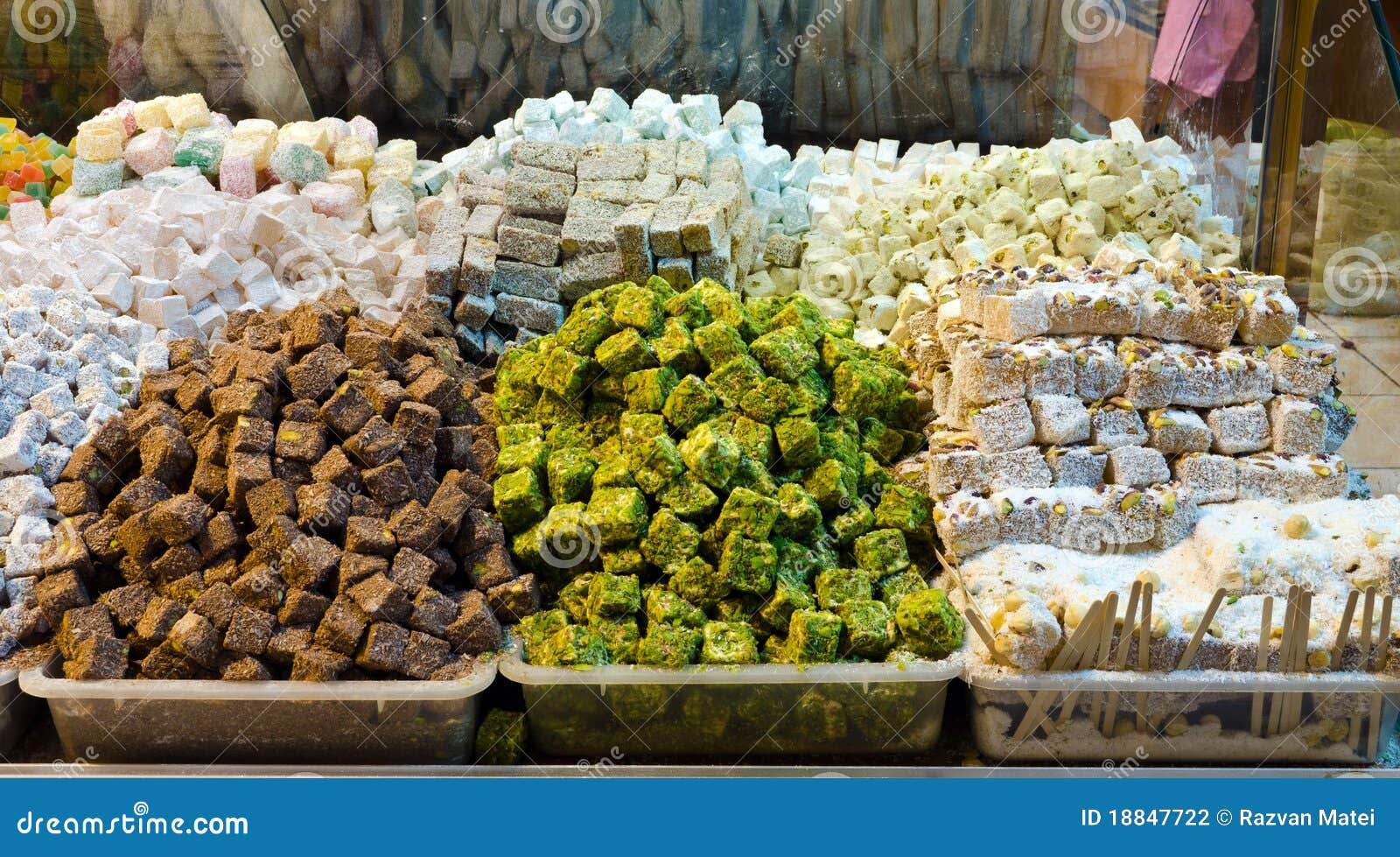 Colorful Turkish Delights in Egyptian Spice Bazaar Stock Photo - Image ...