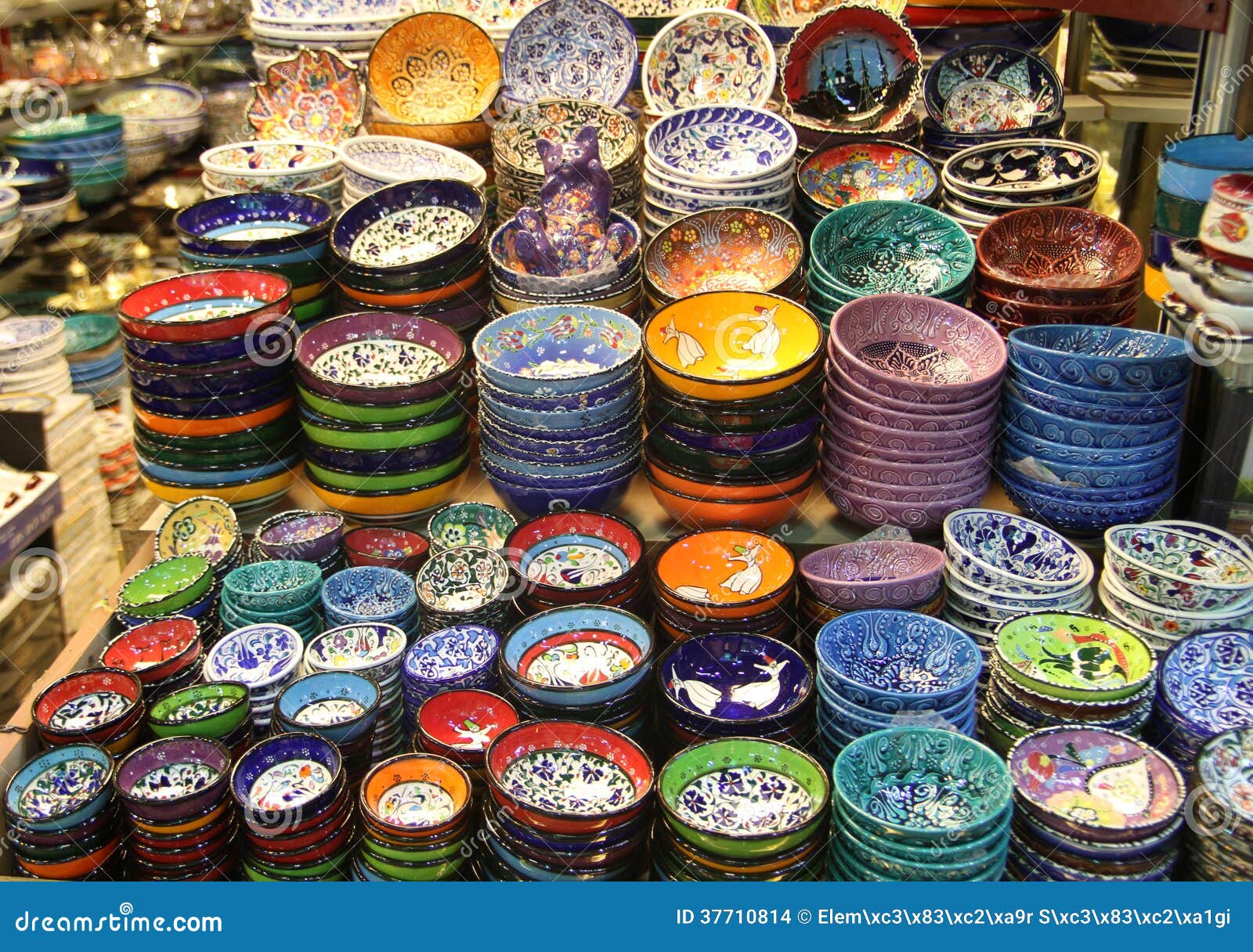 Colorful Turkish pottery stock photo. Image of ceramic - 37710814