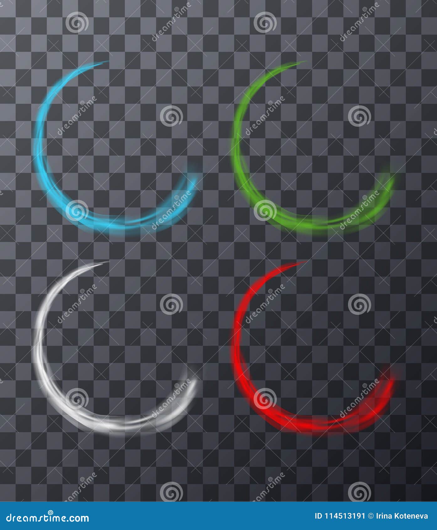 Colorful Turning Smoke Trace Stock Vector - Illustration of effect ...