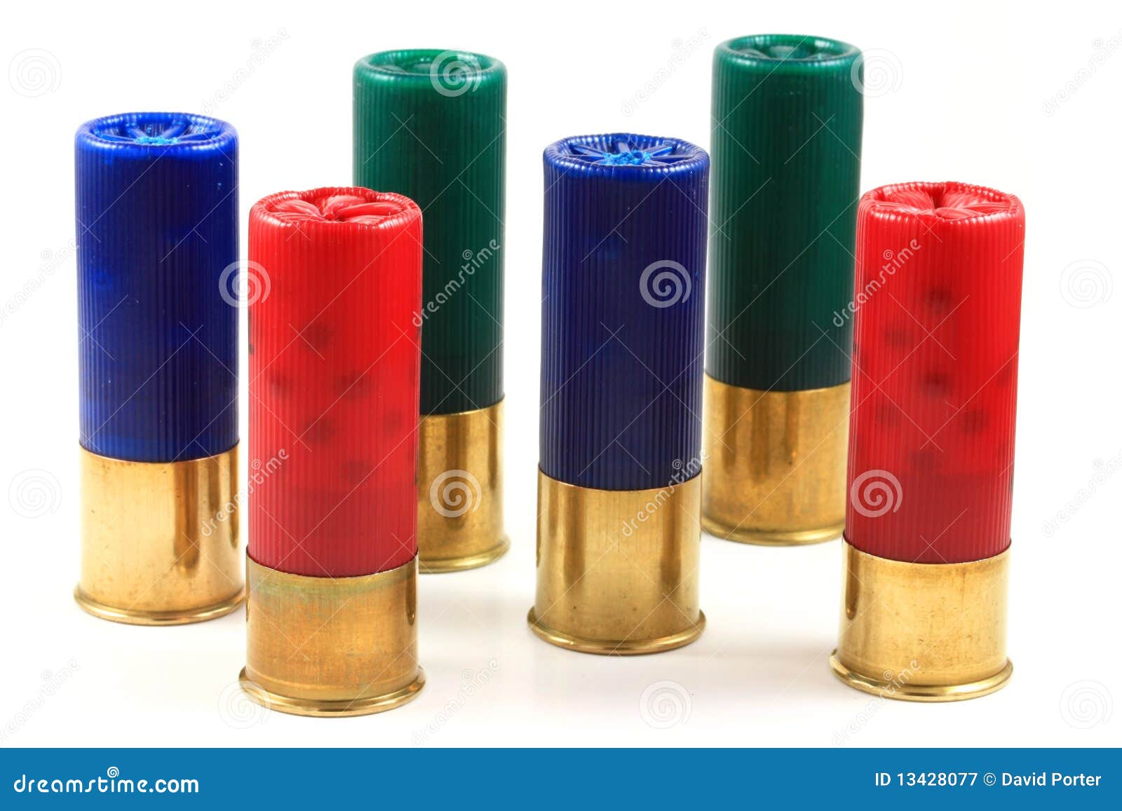 Colorful Twelve Gauge Shotgun Shells Stock Image - Image of brass ...