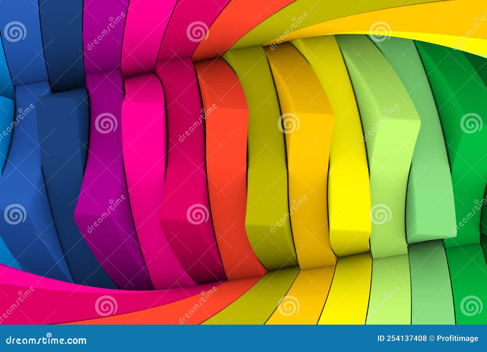 Colorful Twisted Boxes Abstract Background 3D Stock Illustration ...