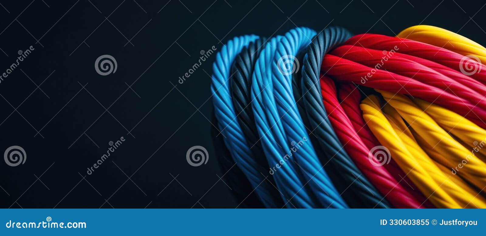 Colorful Twisted Cables in a Dark Background Stock Illustration ...