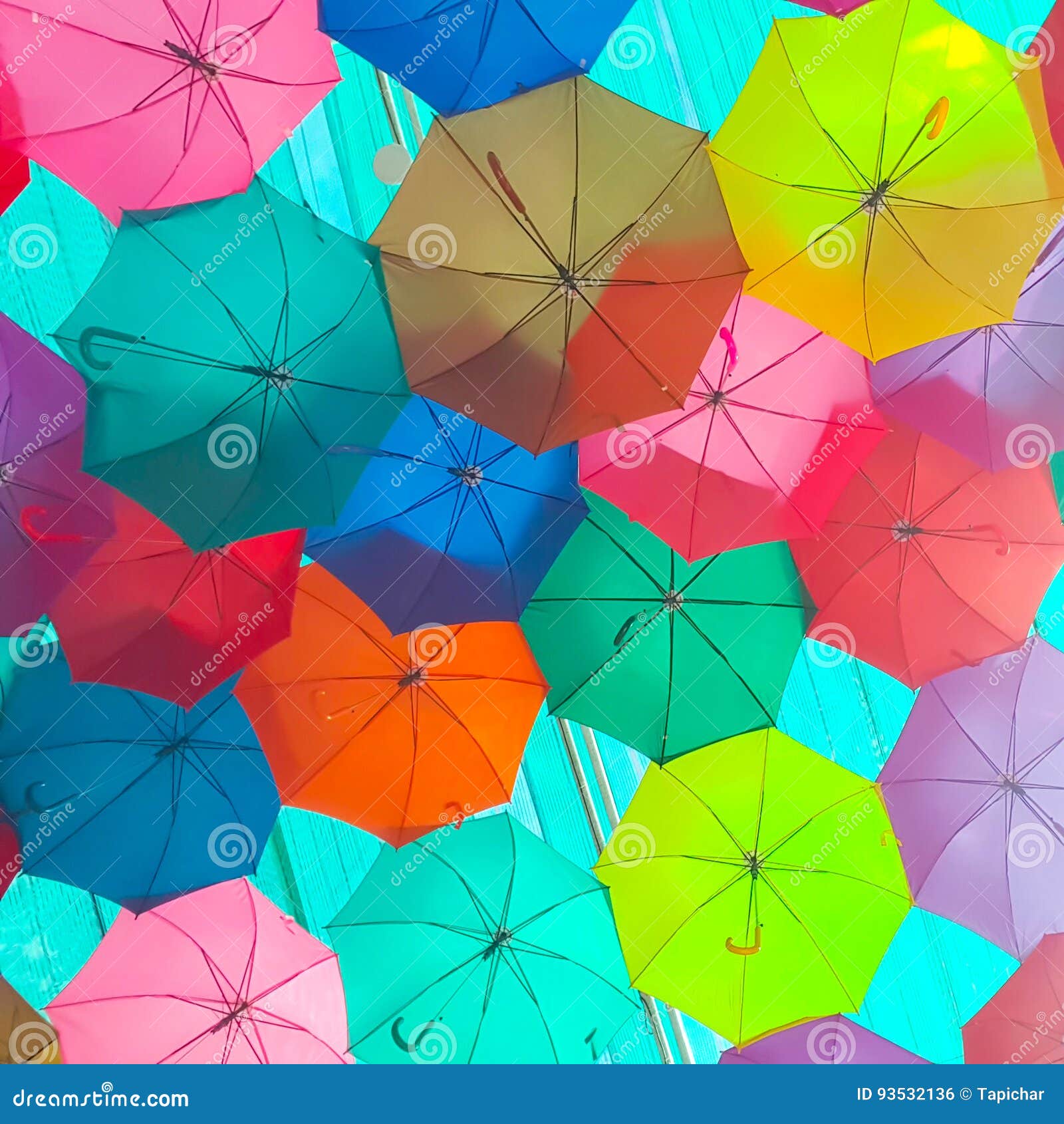 Colorful umbrella. stock photo. Image of pattern, pink - 93532136