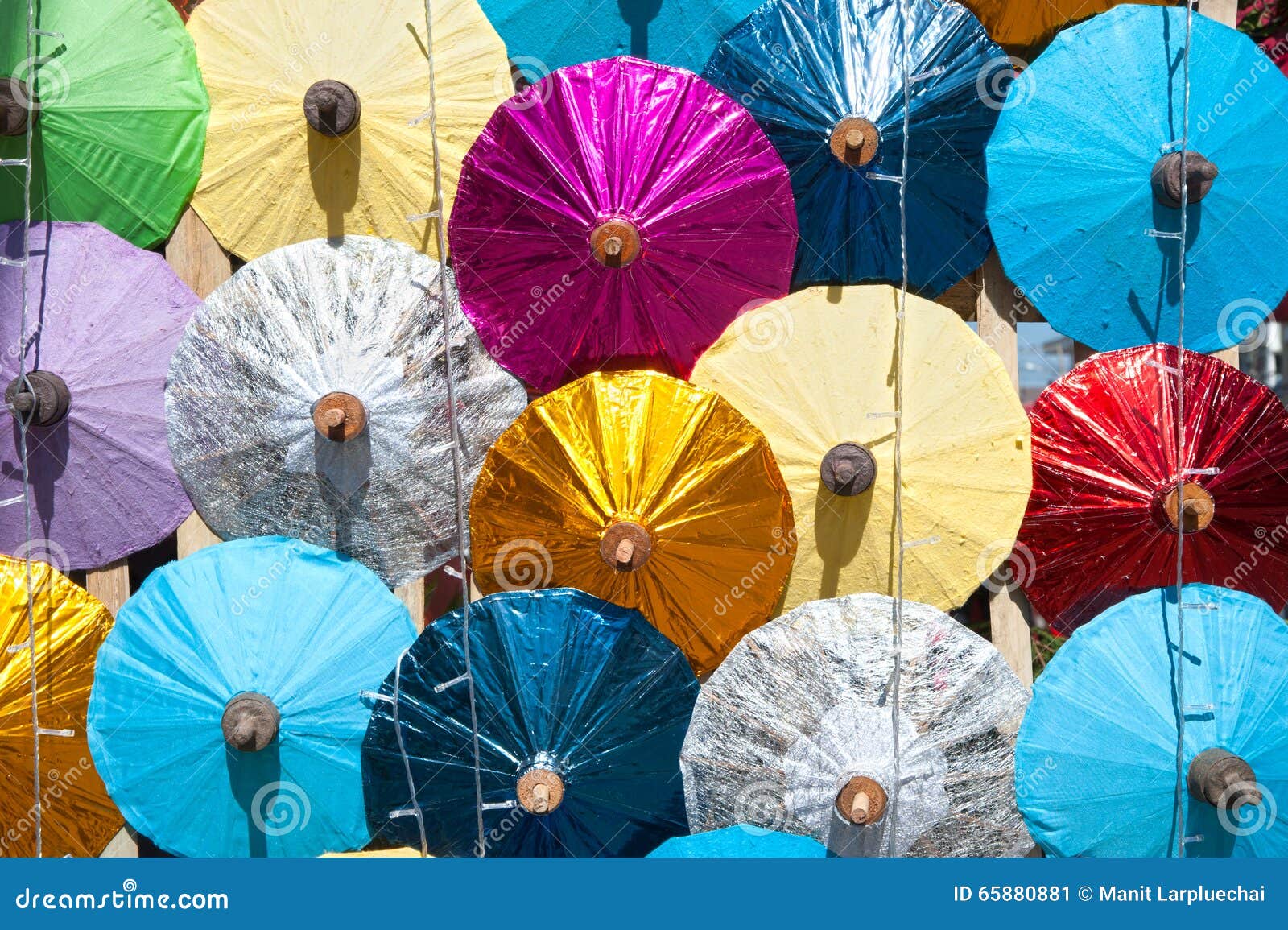 Colorful Umbrella Texture on the Wall. Stock Image - Image of swath ...