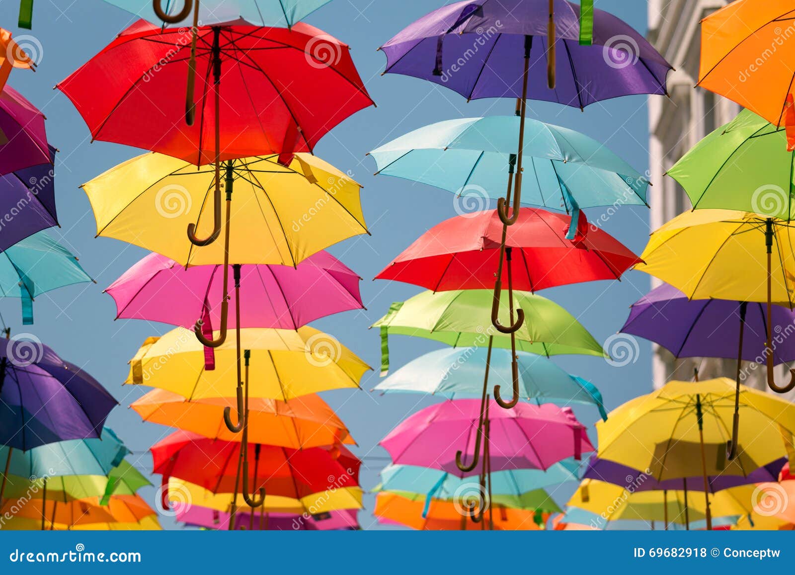 Colorful umbrellas stock photo. Image of outdoor, umbrellas - 69682918