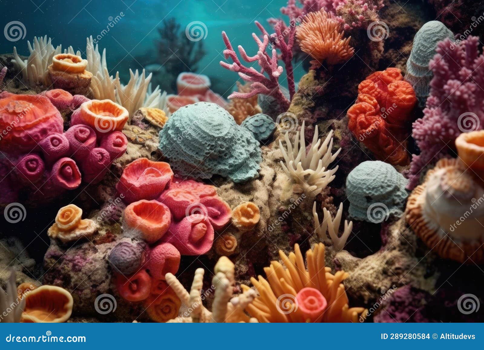 Colorful Underwater Shot of Barnacles and Corals Stock Photo - Image of ...