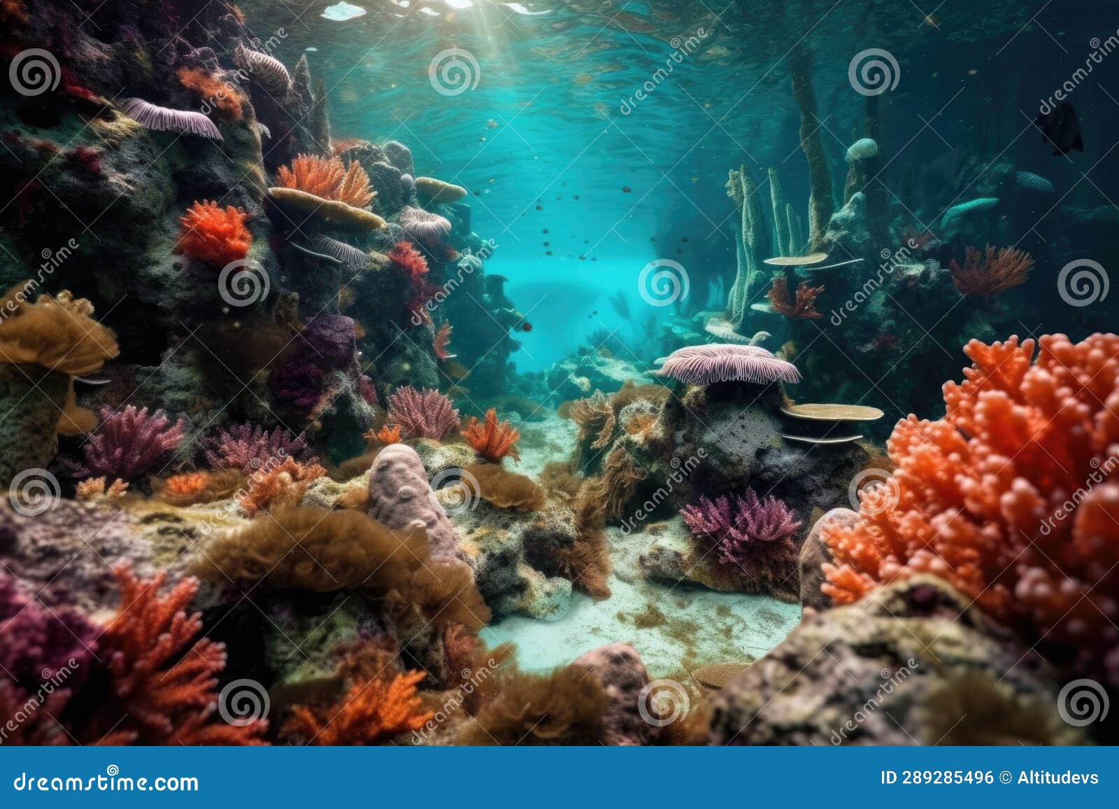 Colorful Underwater Shot of Barnacles and Corals Stock Photo - Image of ...