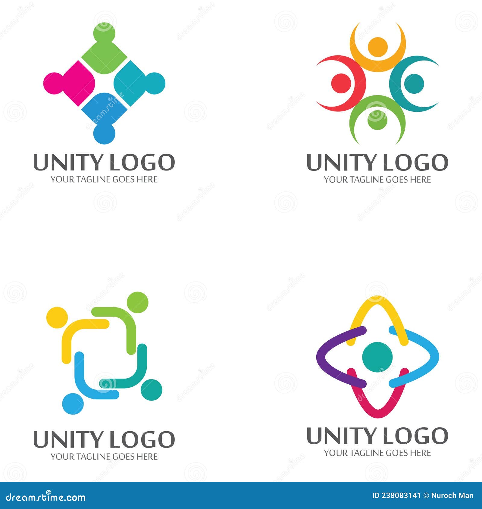 Colorful Unity Concept Logo Icon Vector Template. Stock Illustration ...