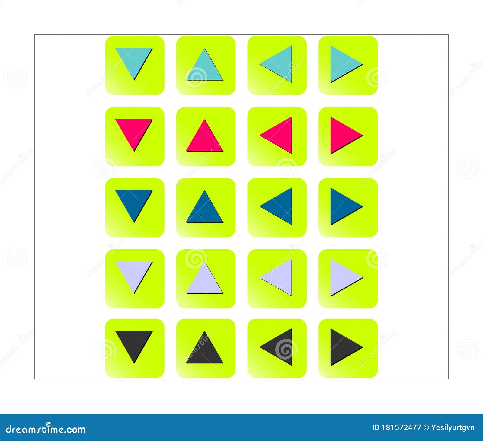 Colorful Up Down, Left Right Buttons for Pages Stock Vector ...