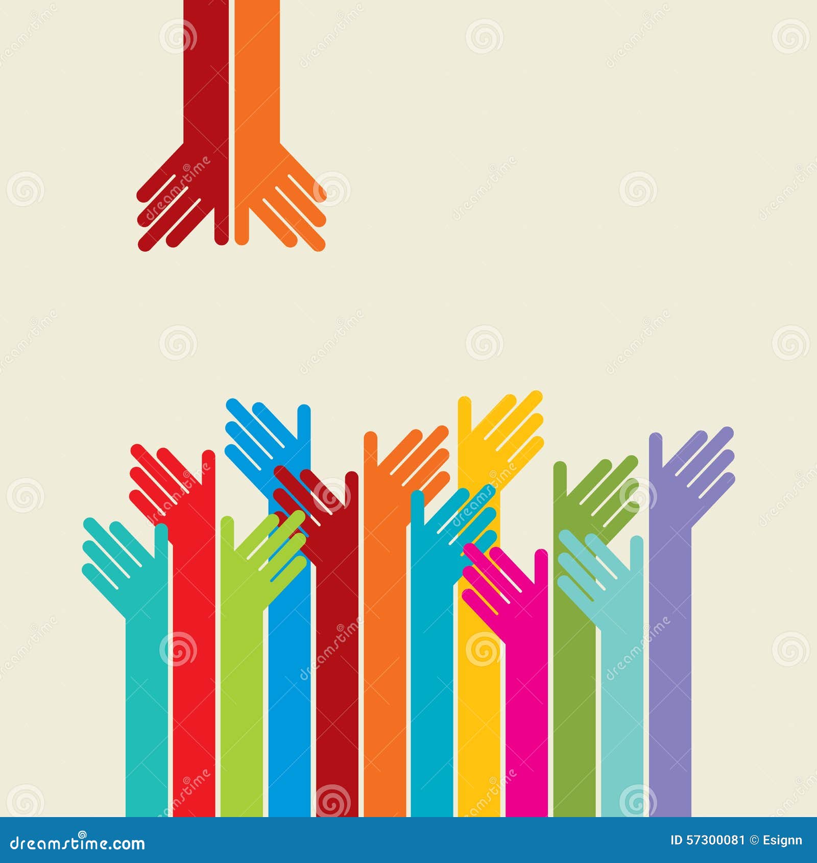 Colorful Up Hands Logo, Illustration Stock Vector - Illustration of ...