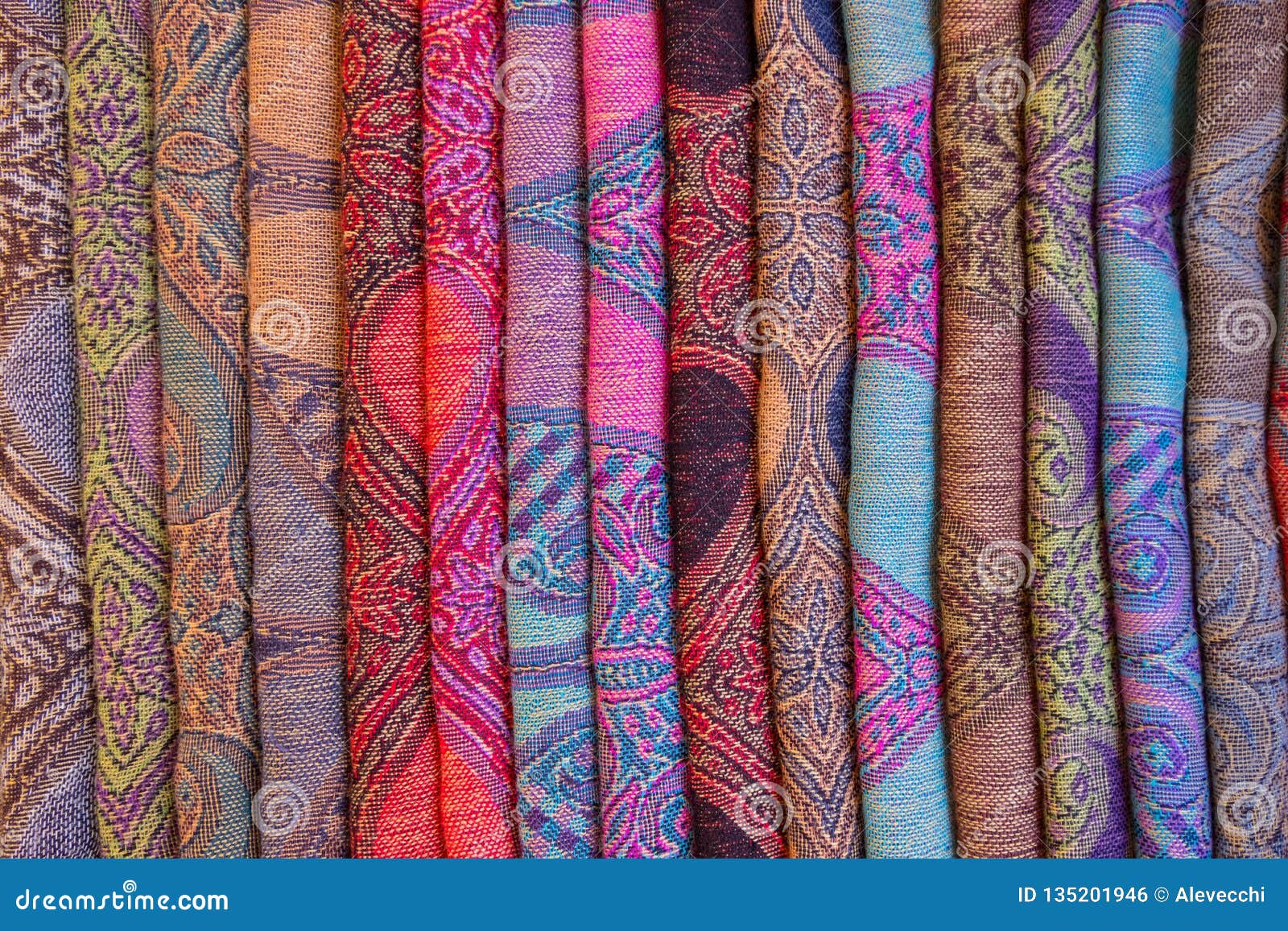 Colorful Upholstery Fabric Patterns Stock Photo - Image of detail ...