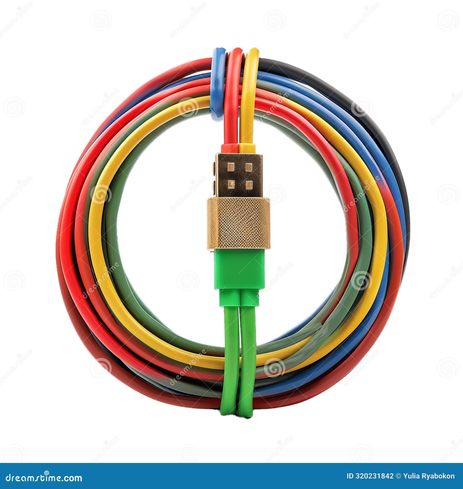 Colorful Usb Cable Circle on Transparent Background Stock Photo - Image ...