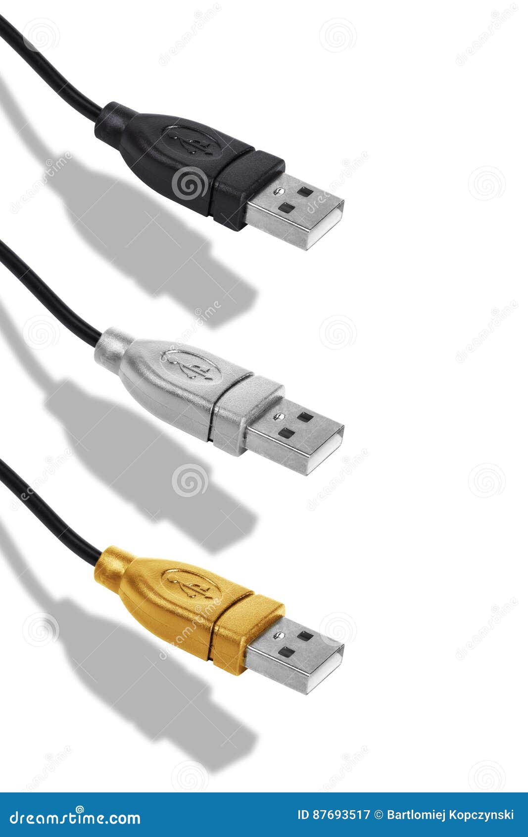 Colorful USB Cables Isolated Stock Image - Image of technology, future ...