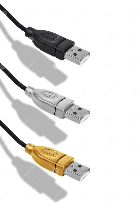 Colorful USB Cables Isolated Stock Image - Image of technology, future ...