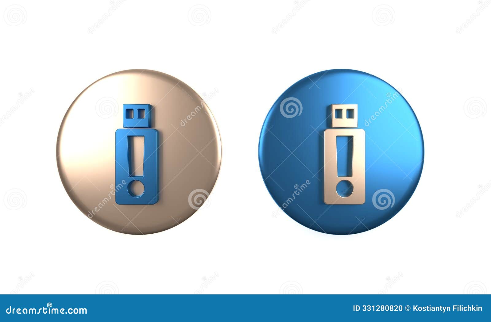 Colorful USB Flash Drive Icon Isolated on White Background. Circle ...