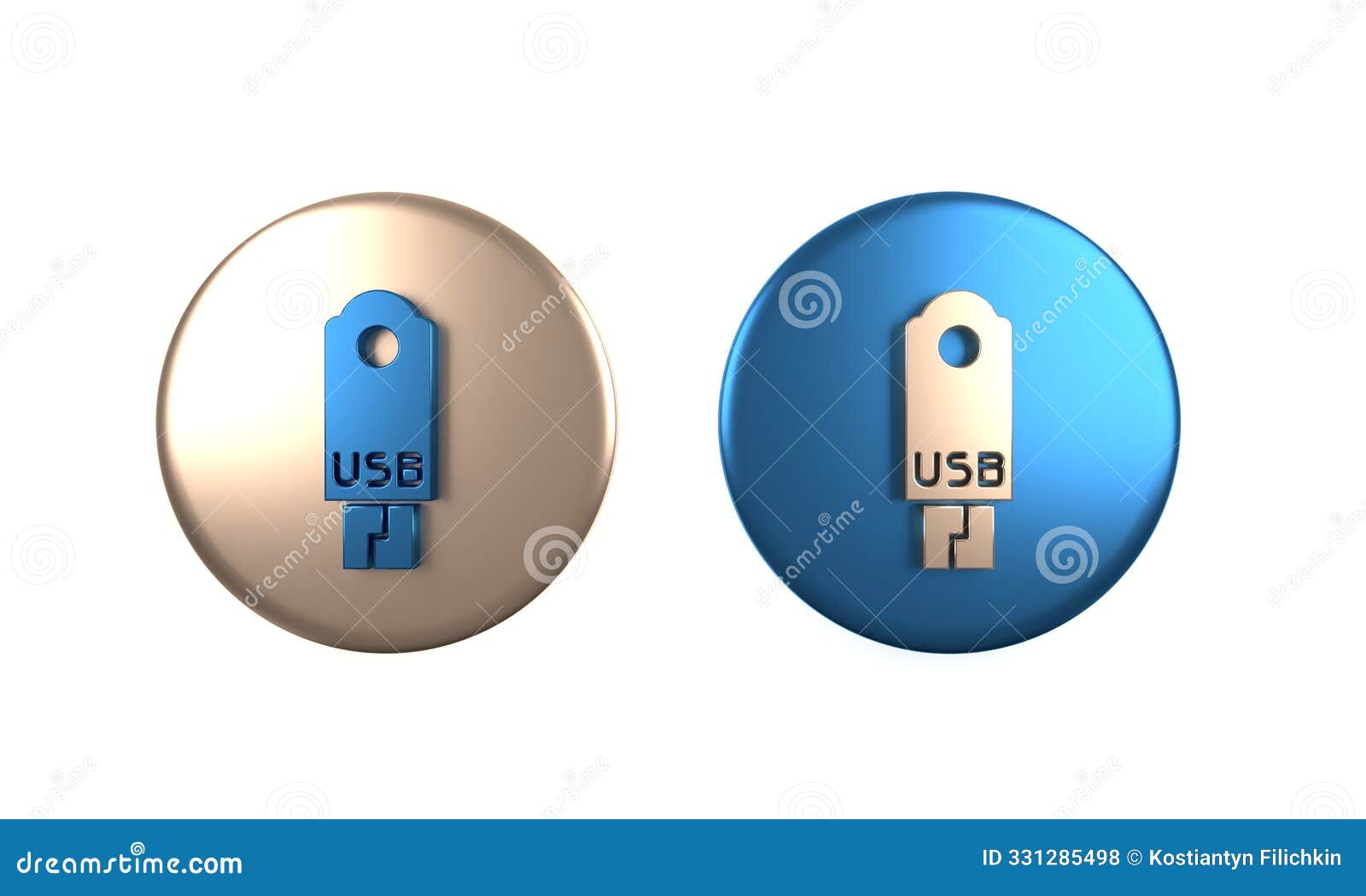 Colorful USB Flash Drive Icon Isolated on White Background. Circle ...