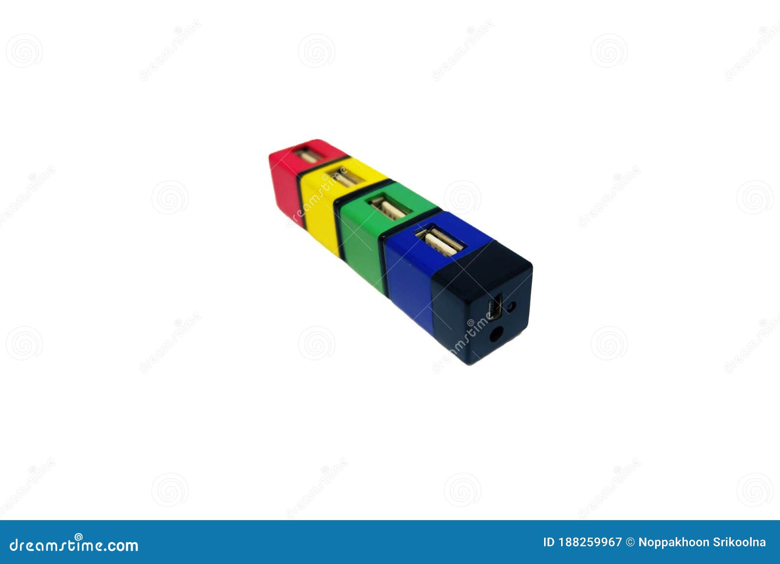 Colorful USB Port Hub Device Isolated on White Background Stock Image ...