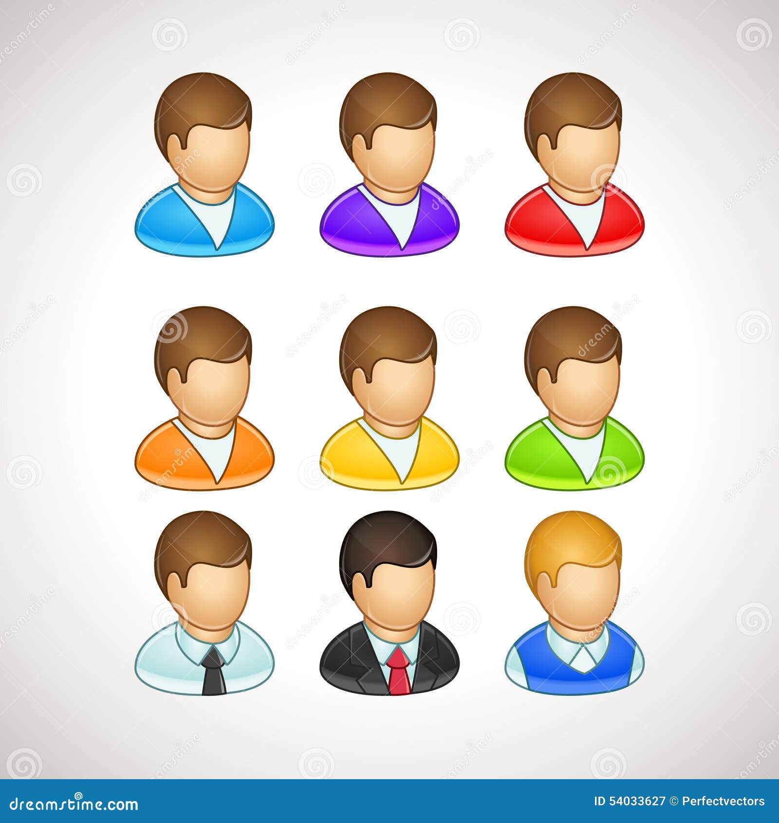 Colorful User Icons stock vector. Illustration of head - 54033627