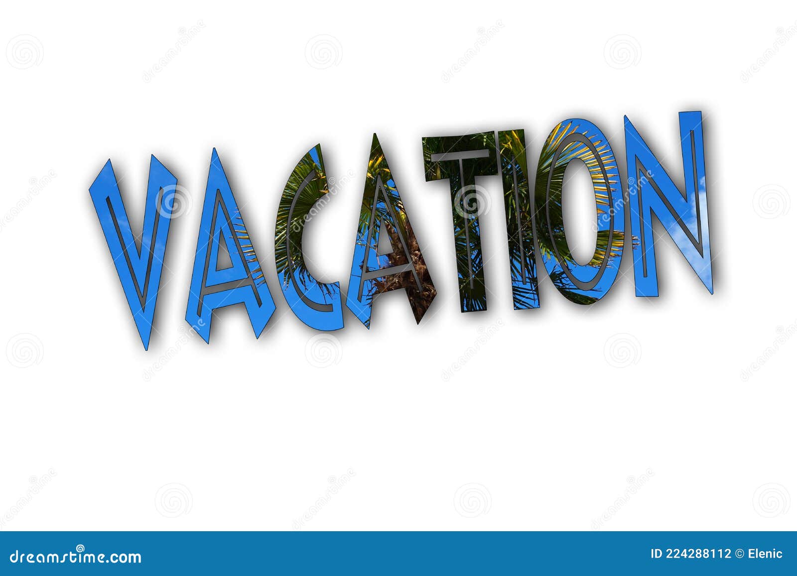 Colorful Vacation Text on White Backrgound. Stock Photo - Image of ...