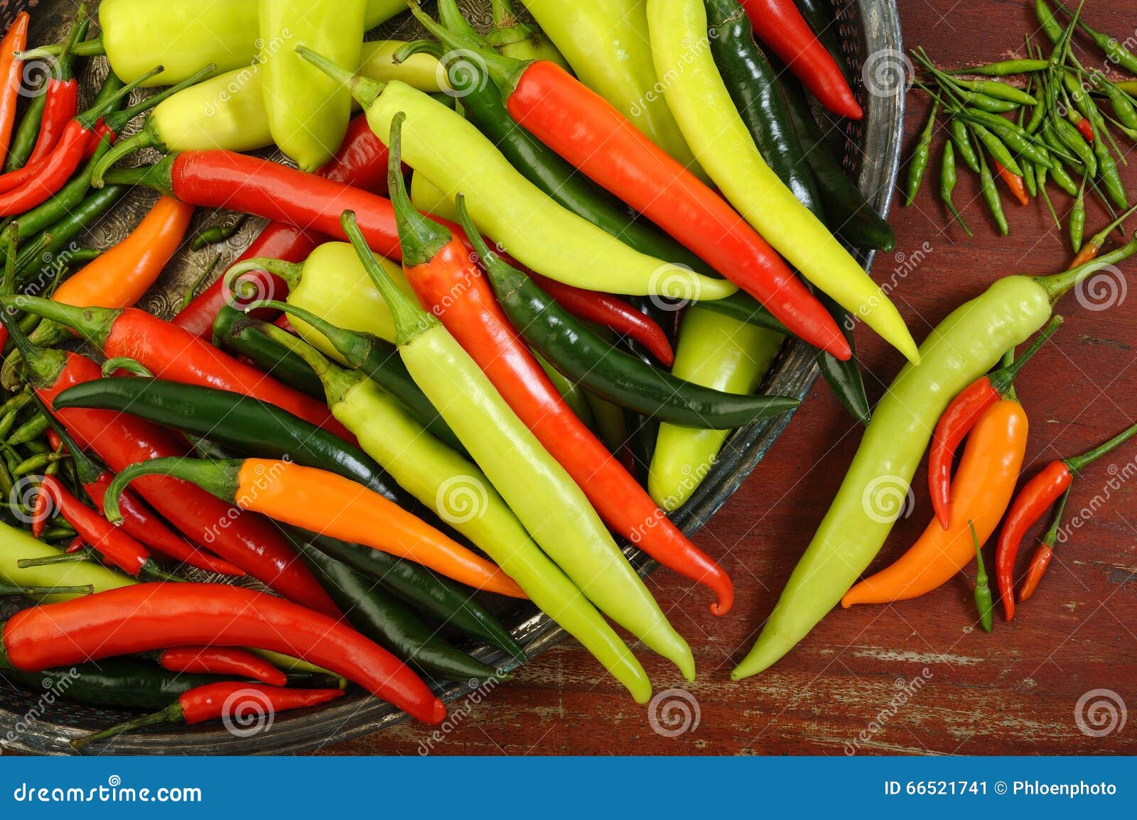 Colorful Varieties of Chili Peppers Stock Image - Image of colorful ...