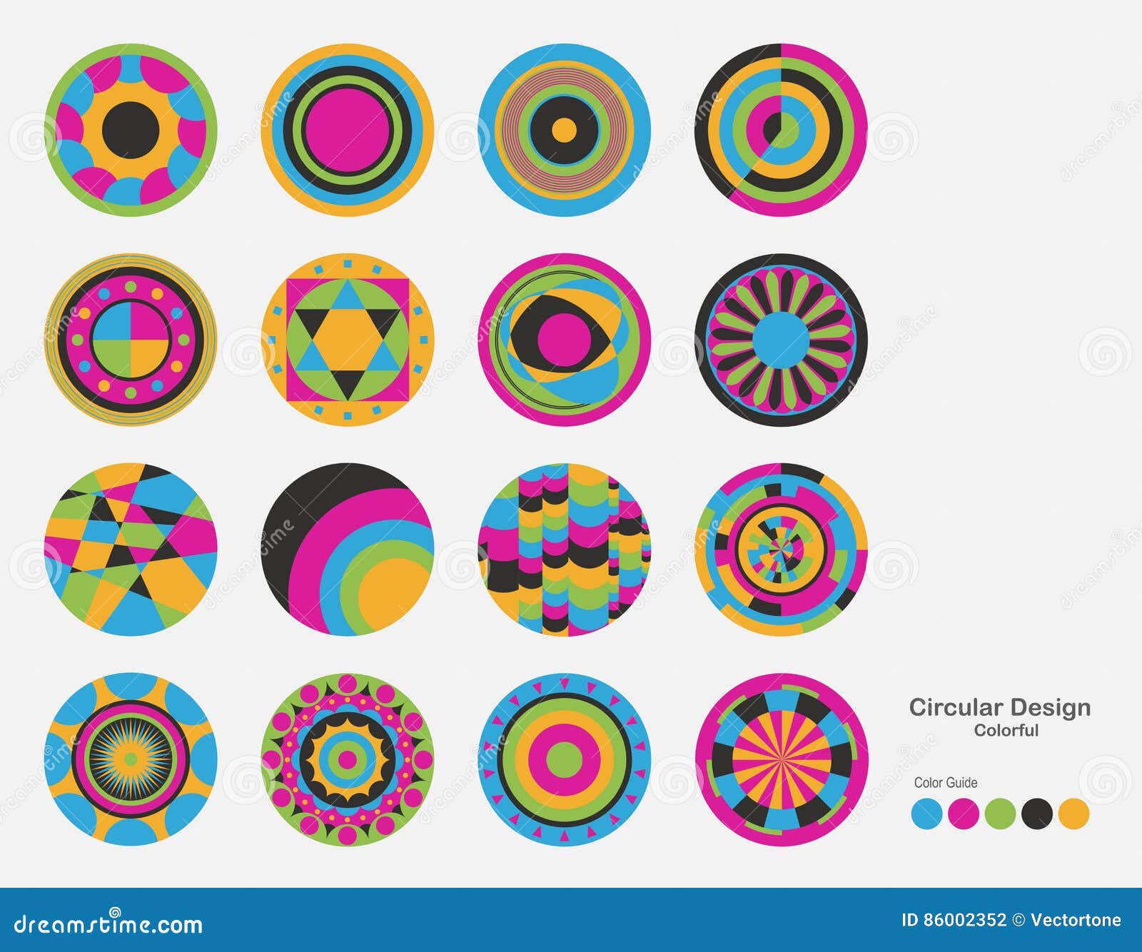 Colorful and Variety of Circle Design. Stock Vector - Illustration of ...