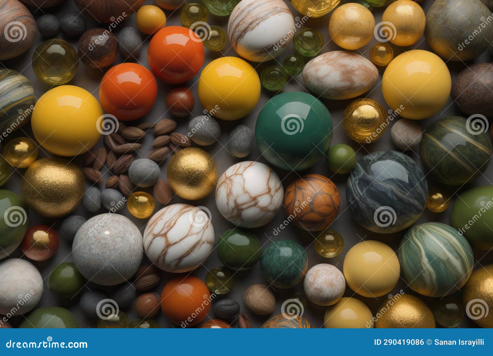Colorful Variety of Marbles As a Background, Top View, Close Up. Ai ...