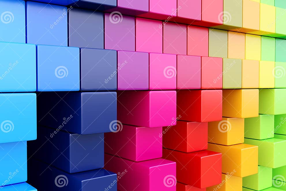 Colorful Various Boxes Abstract Background with Boxes 3D Stock ...