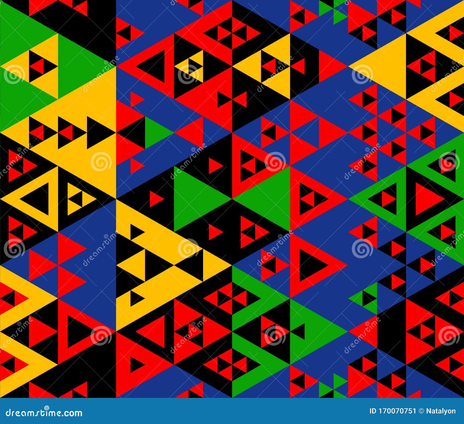 Colorful Various Triangles Geometric Abstract Ethnic Seamless Pattern ...