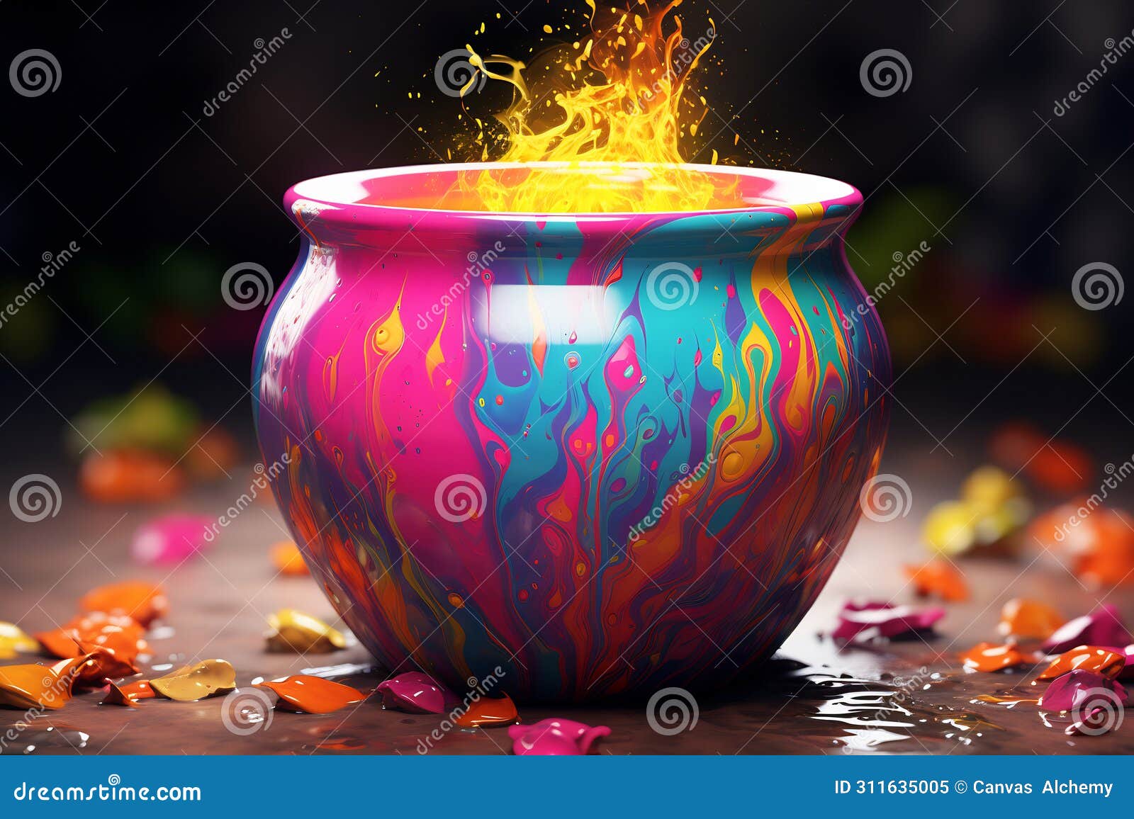Colorful Vase with Fire Inside Stock Image - Image of fiery, ornamental ...