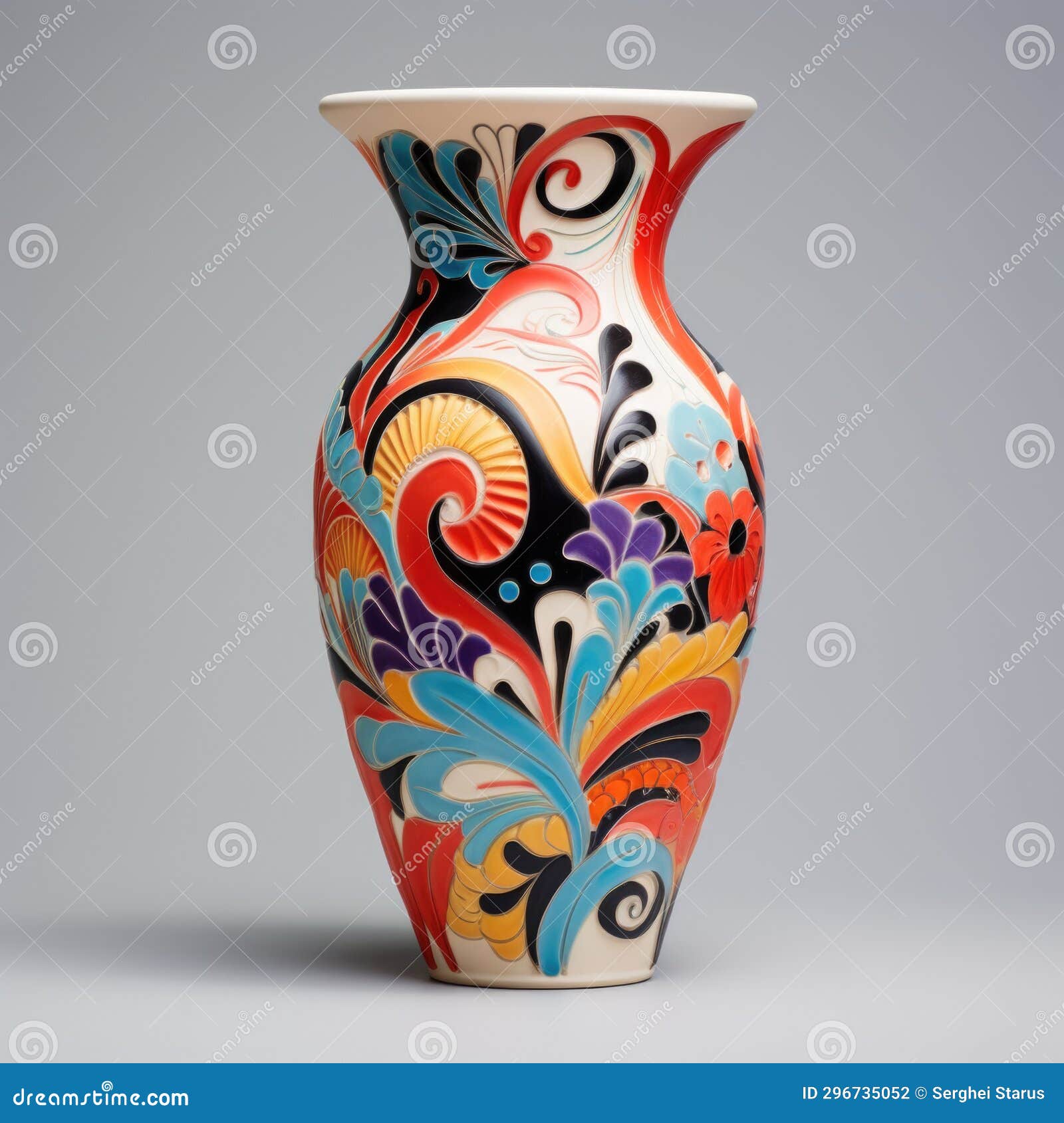Colorful Vase With Dotted Nanopunk Style - Contemporary Middle Eastern ...