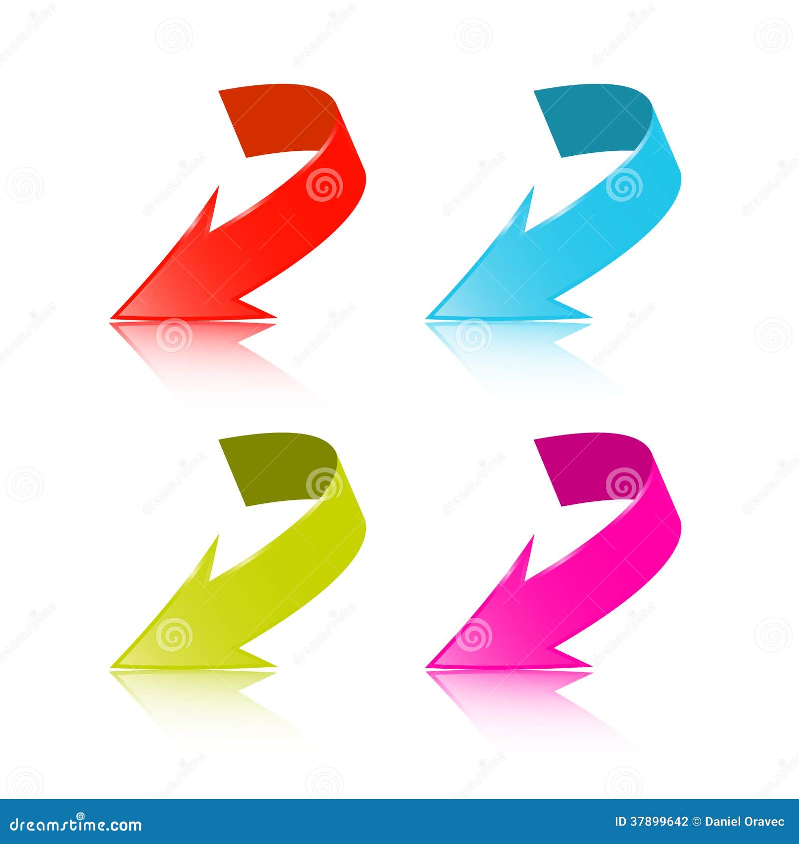 Colorful Vector 3d Arrows Set Stock Vector - Illustration of ...