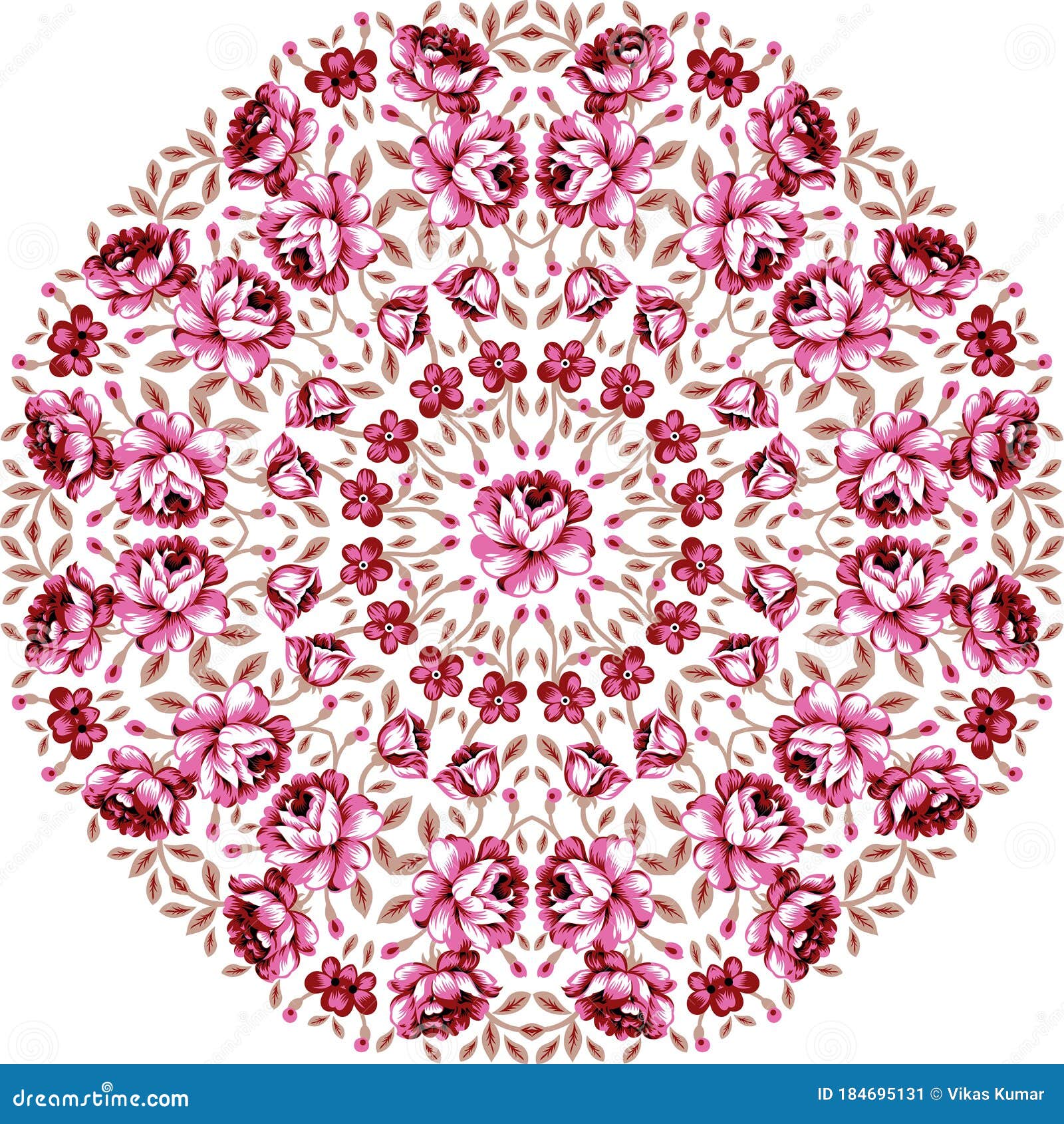 Colorful Vector Abstract Floral Round Design Stock Vector ...