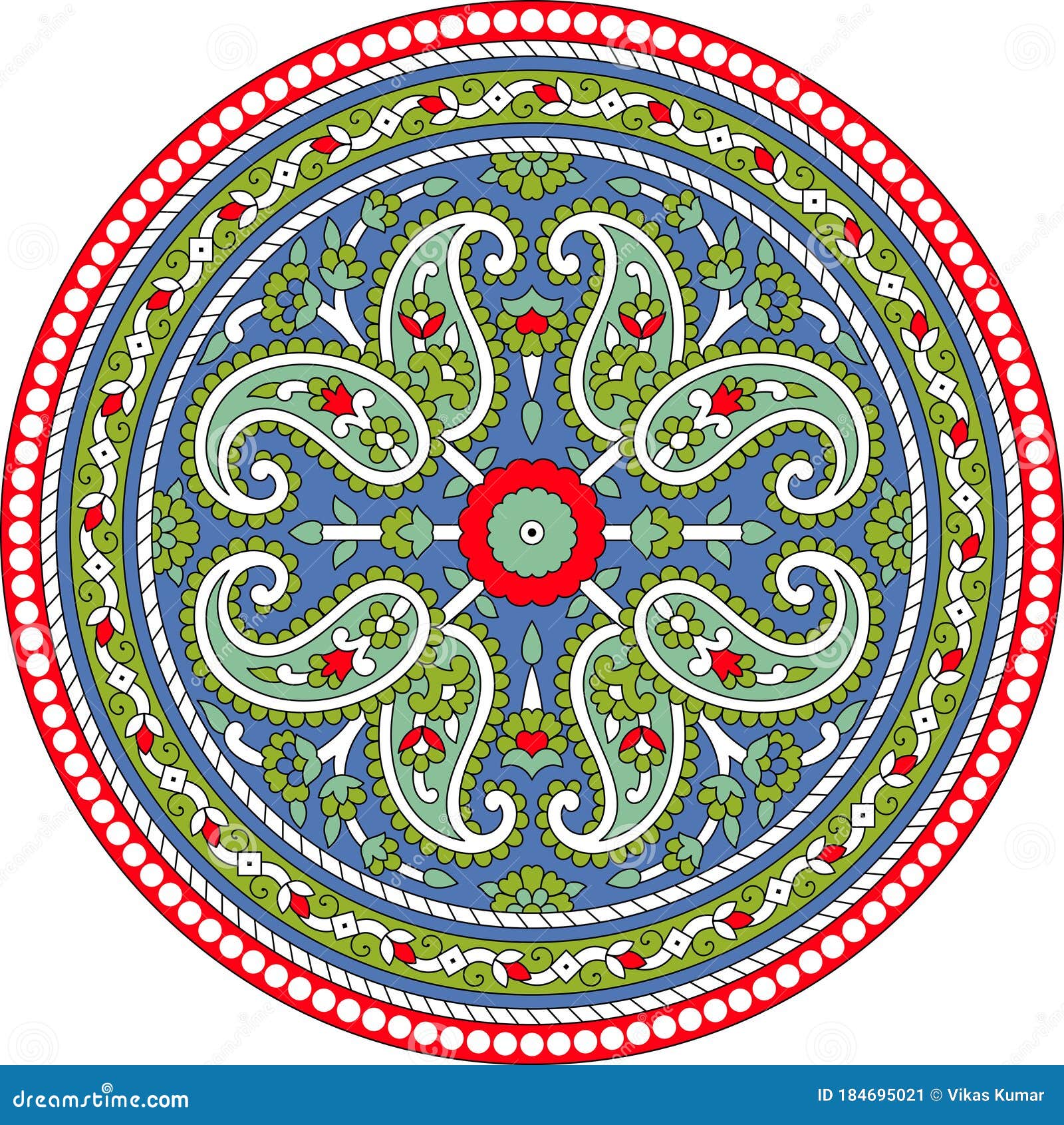 Colorful Vector Abstract Outline Round Design Stock Vector ...