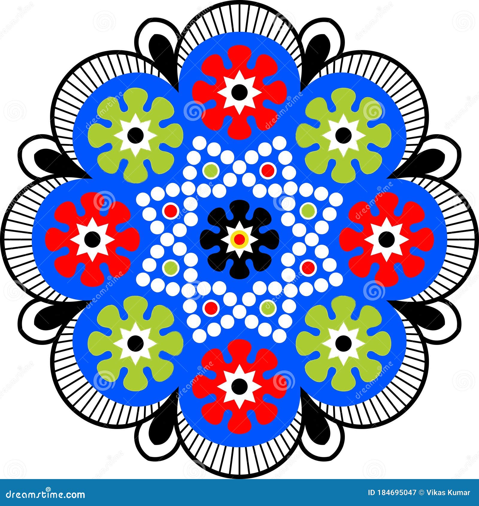 Colorful Vector Abstract Flower Round Design Stock Vector ...