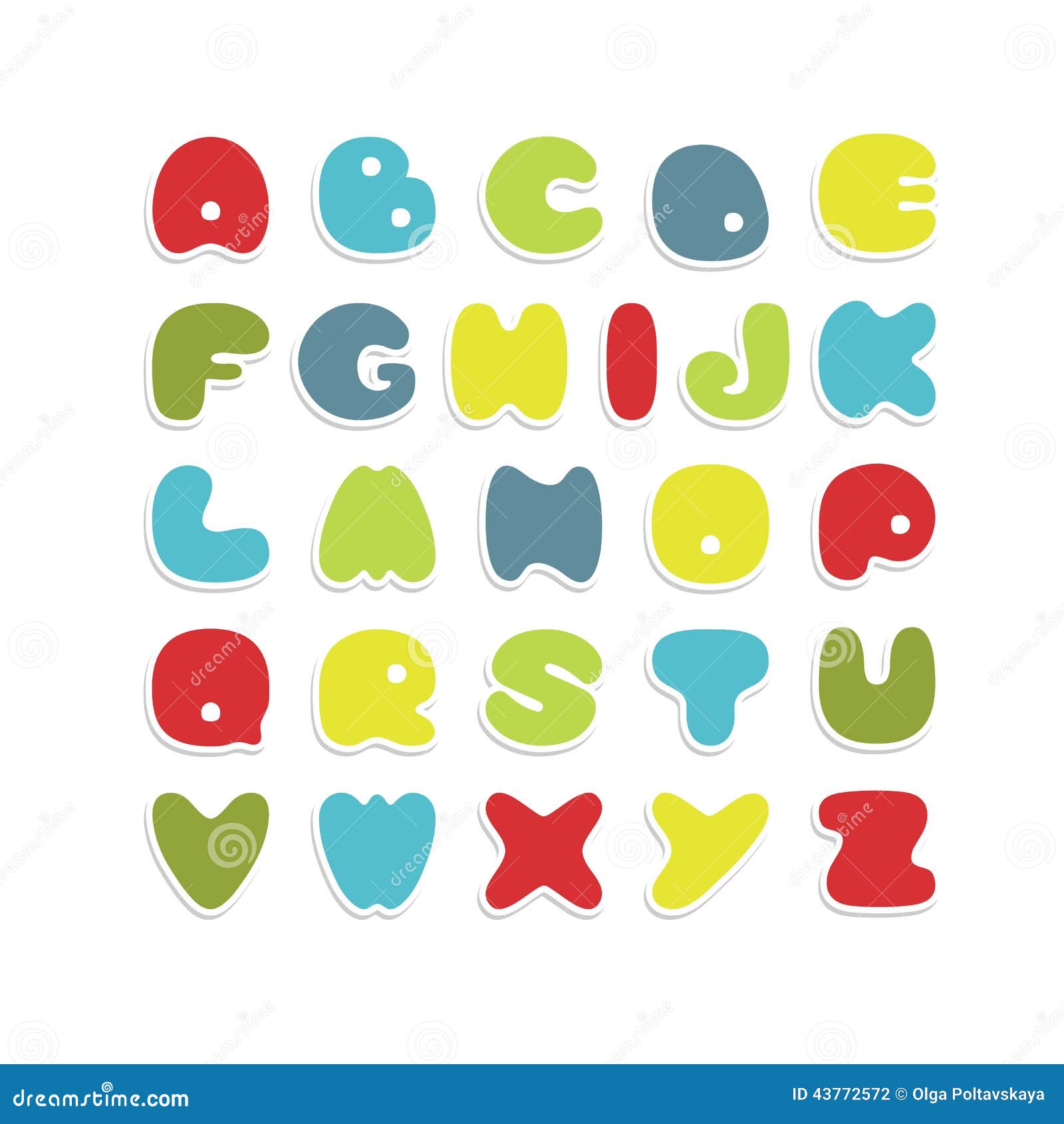 Colorful vector alphabet stock vector. Illustration of yellow - 43772572