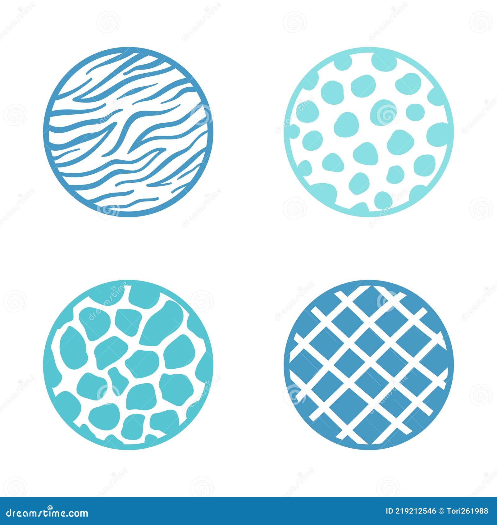 Colorful Vector Animals Pattern Illustrations in Circle Shapes Stock ...