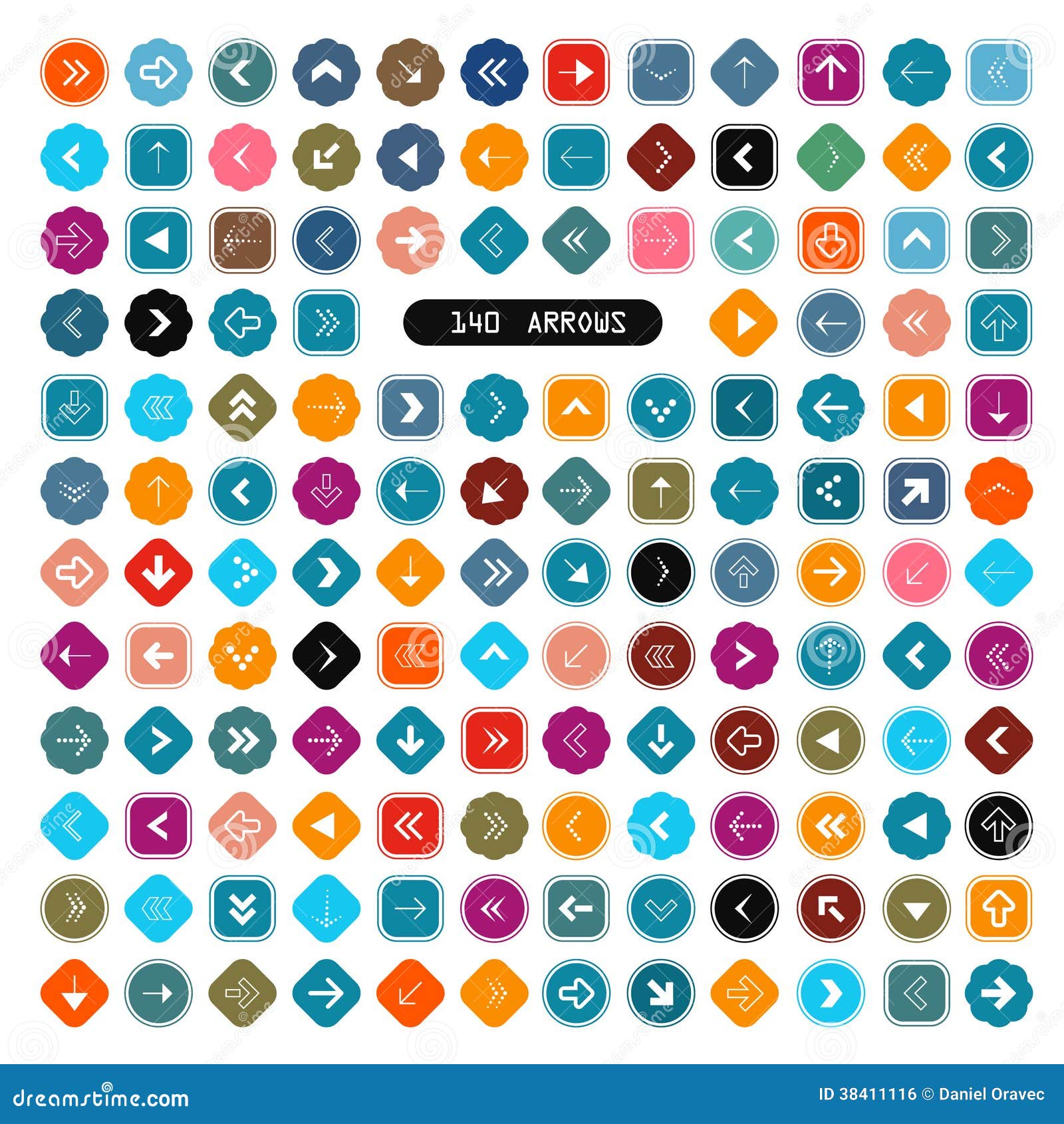 Colorful Vector Arrows Set stock vector. Illustration of collection ...