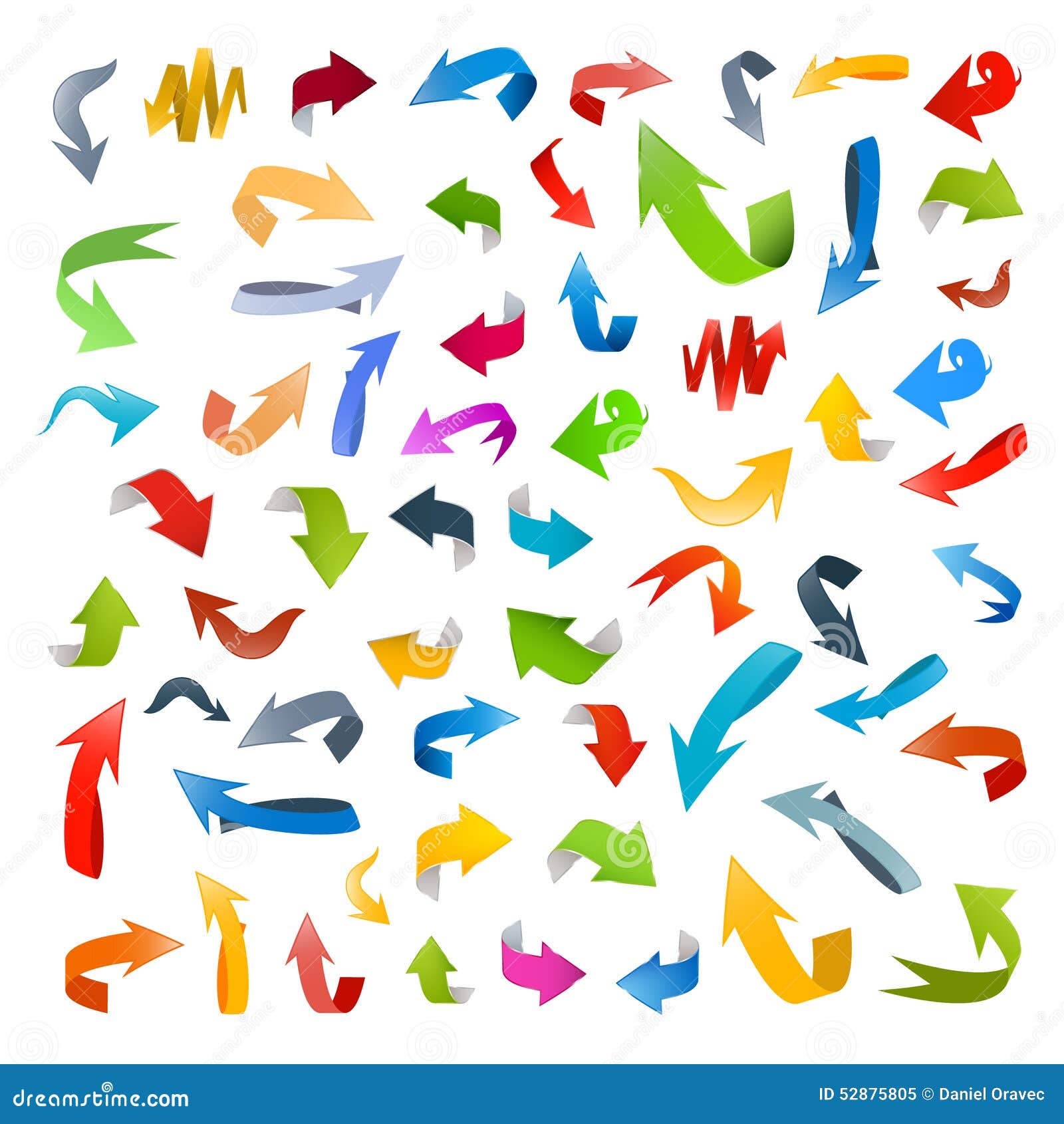 Colorful Vector Arrows Set stock vector. Illustration of object - 52875805