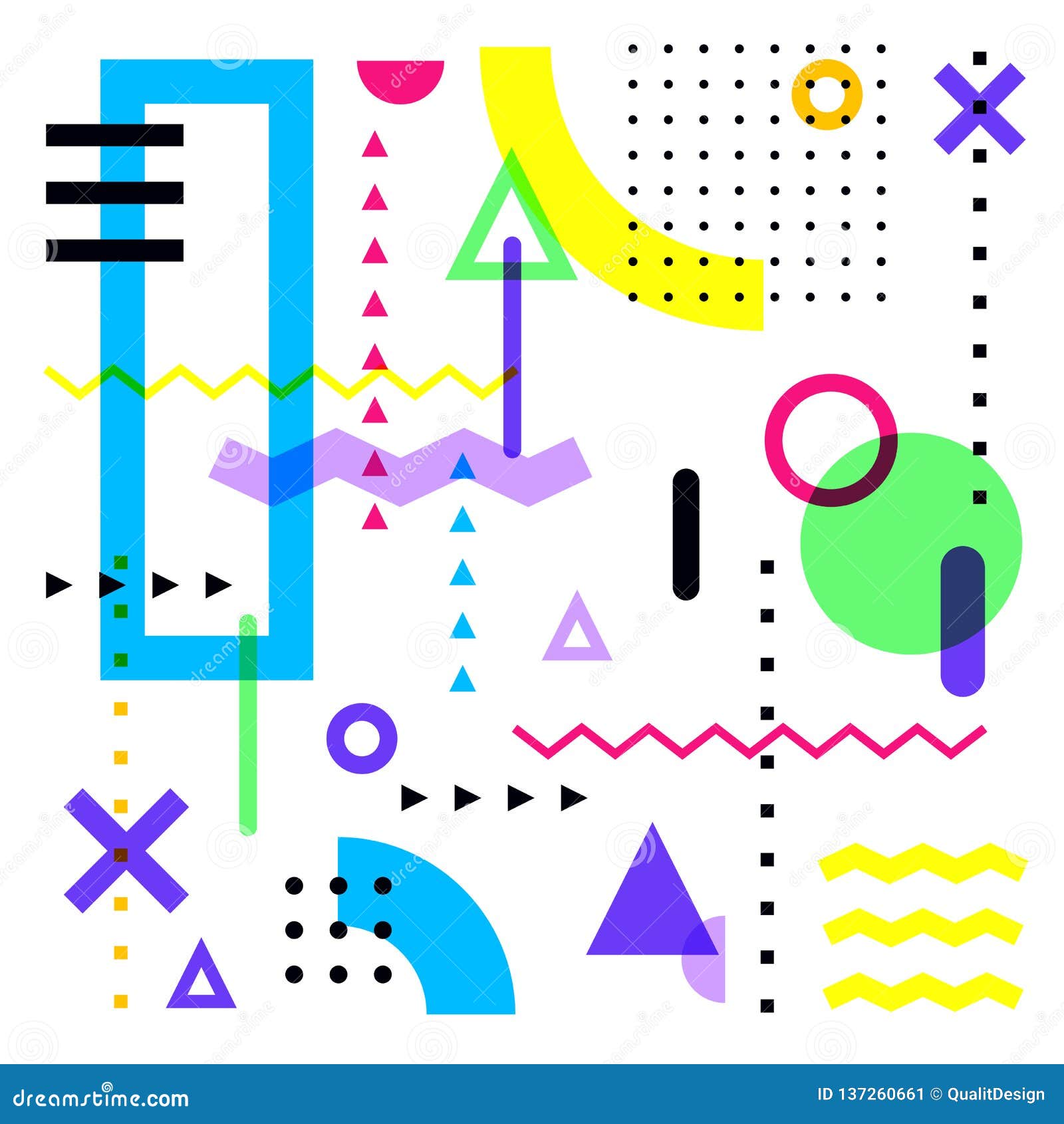 Colorful Vector Background with Abstract Geometric Shapes. Memphis ... Colorful Vector Background with Abstract Geometric Shapes. Memphis ...