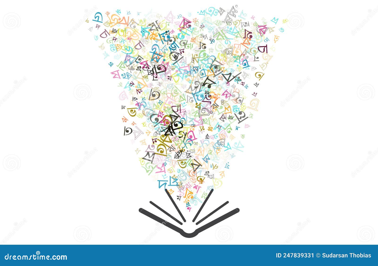 Colorful Vector Background Made from Bengali Alphabets, Scripts ...