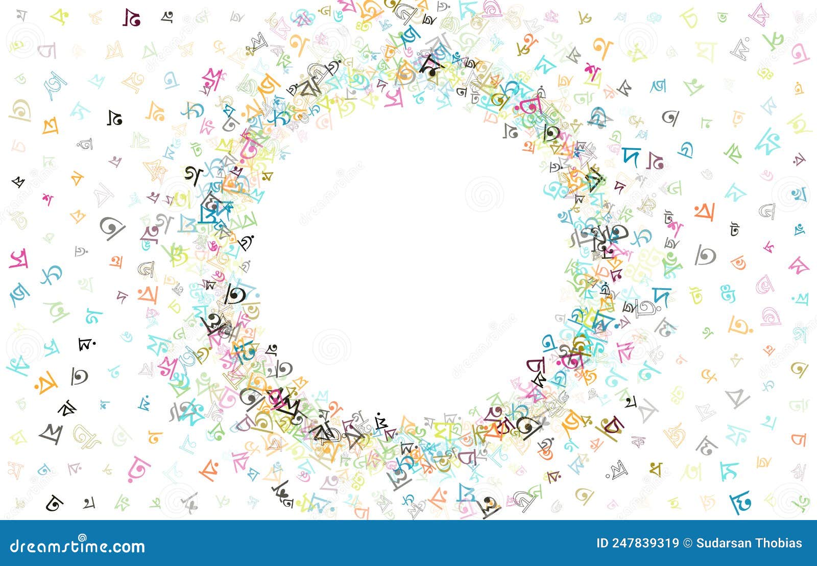Colorful Vector Background Made from Bengali Alphabets, Scripts ...