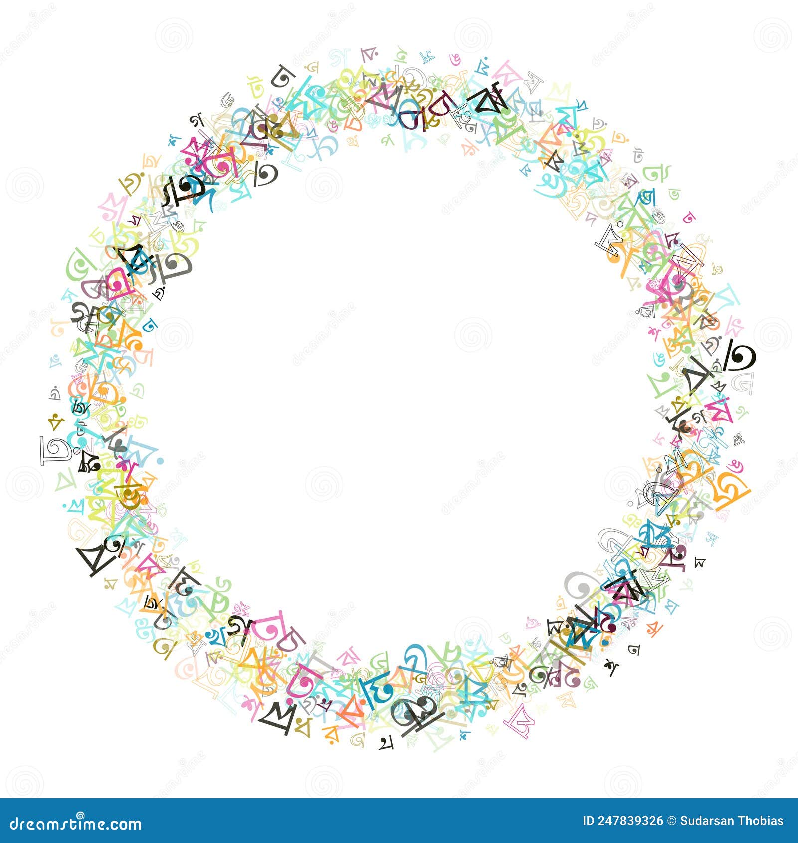 Colorful Vector Background Made from Bengali Alphabets, Scripts ...