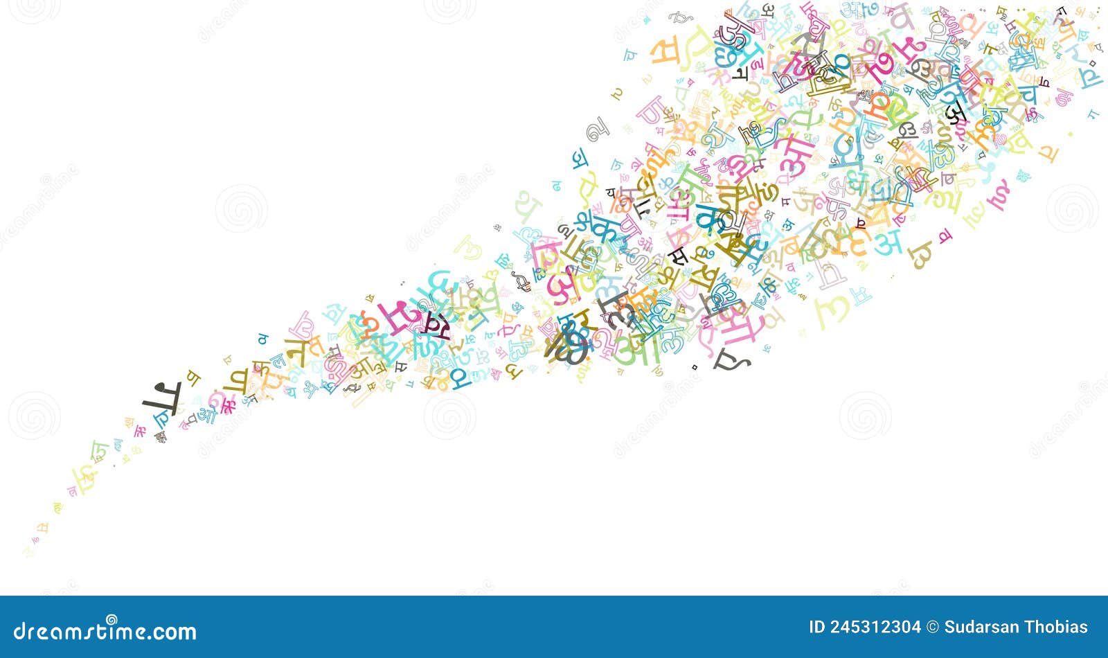 Colorful Vector Background Made from Hindi Alphabets, Scripts, Letters ...