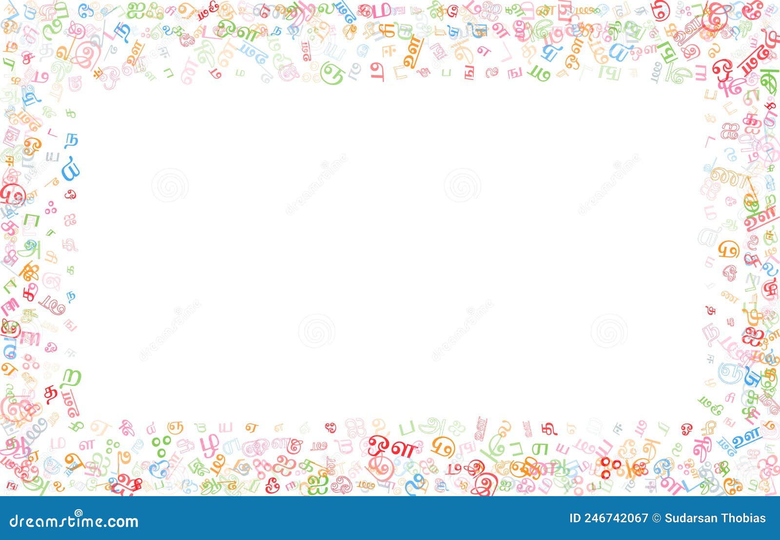 Colorful Vector Background Made from Tamil Alphabets, Scripts, Letters ...