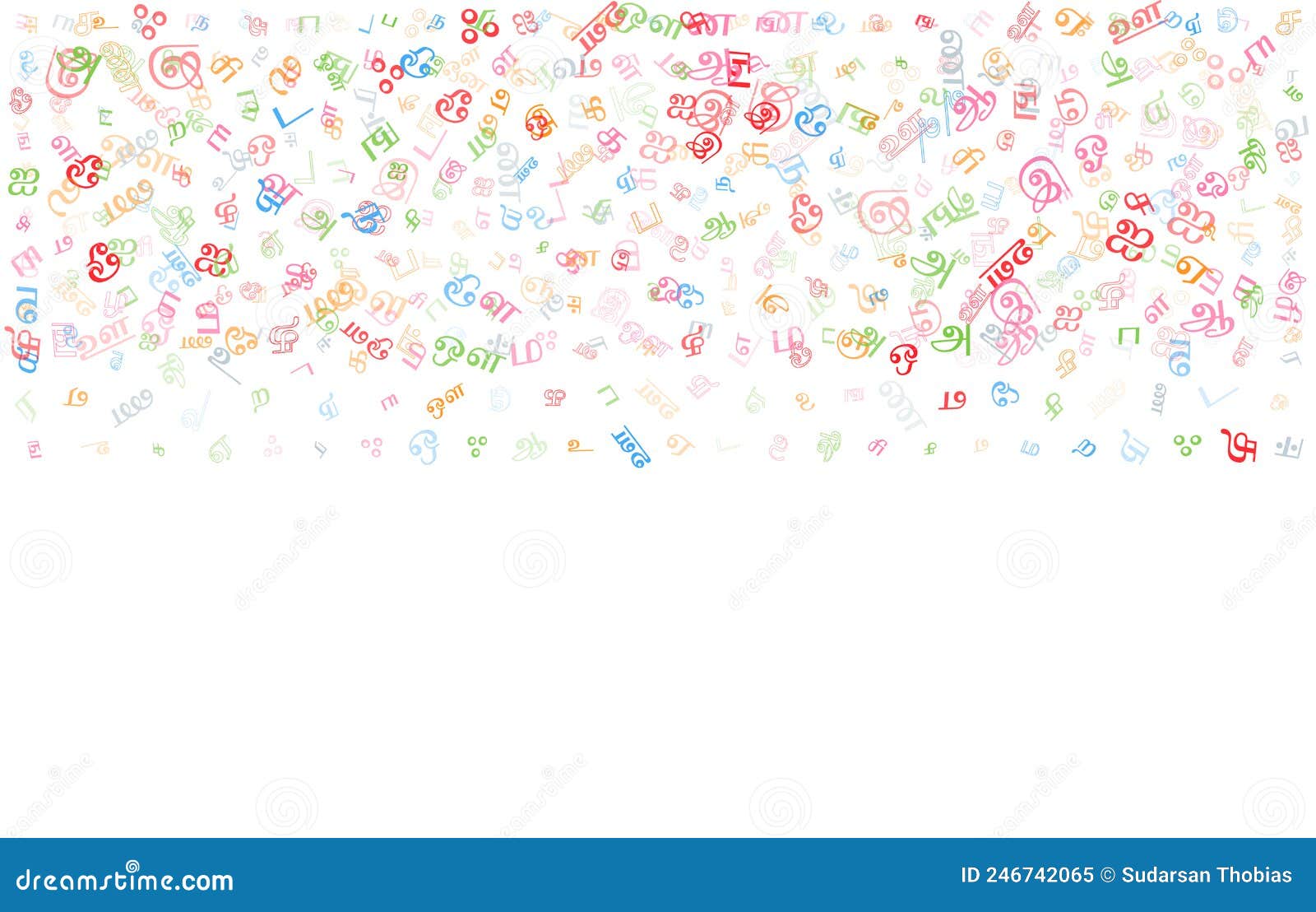 Colorful Vector Background Made from Tamil Alphabets, Scripts, Letters ...