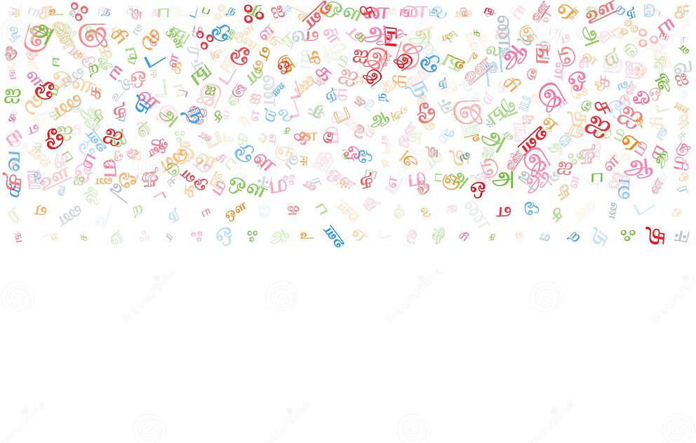 Colorful Vector Background Made from Tamil Alphabets, Scripts, Letters ...